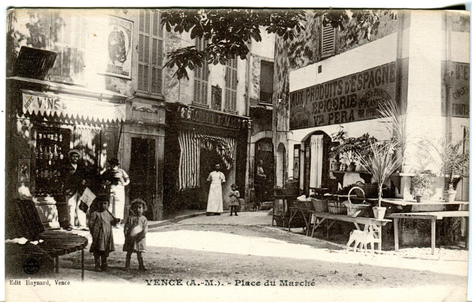France Vence Placer Du Marche Old Raynard Publié Rare Vue Sépia Carte ...