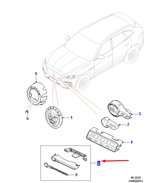 JAGUAR F-PACE X761 Front R-Dynamic Badge And Plinth T4A44697 NEW ...