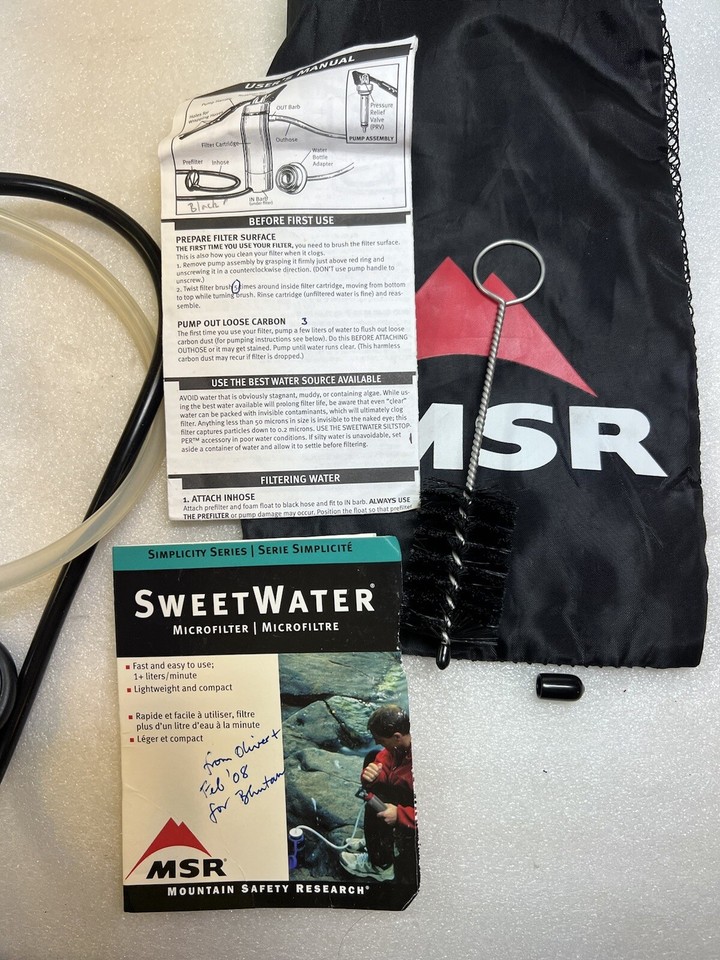 New MSR Sweetwater Simplicity MicroFilter Water Purifier Filtration ...