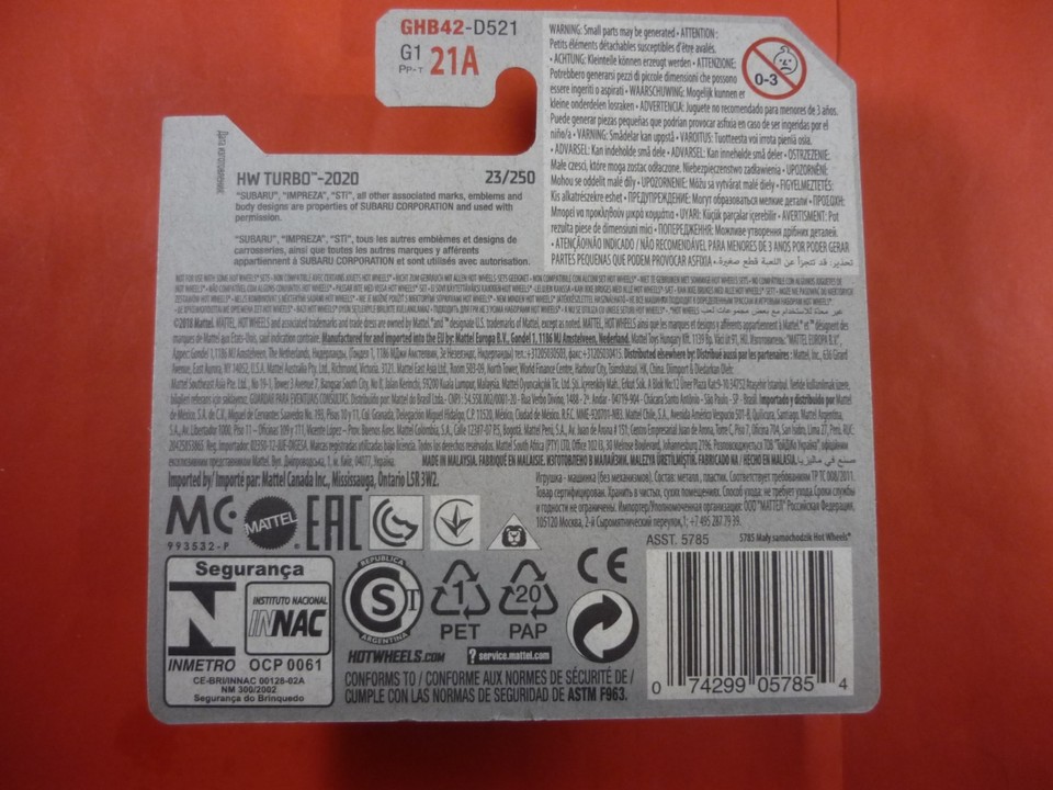 Hot Wheels 23/2020 Error Rad '98 Subaru Impreza 22B STi-Version neu in ...
