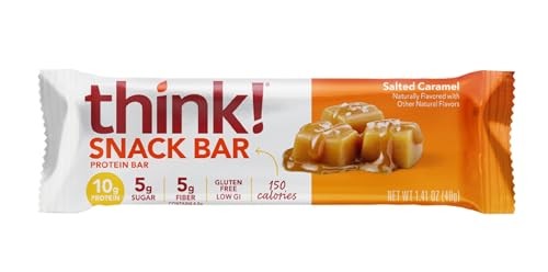 Think! Protein Bars With Chicory Root For Fiber, Salted Caramel, Snack ...