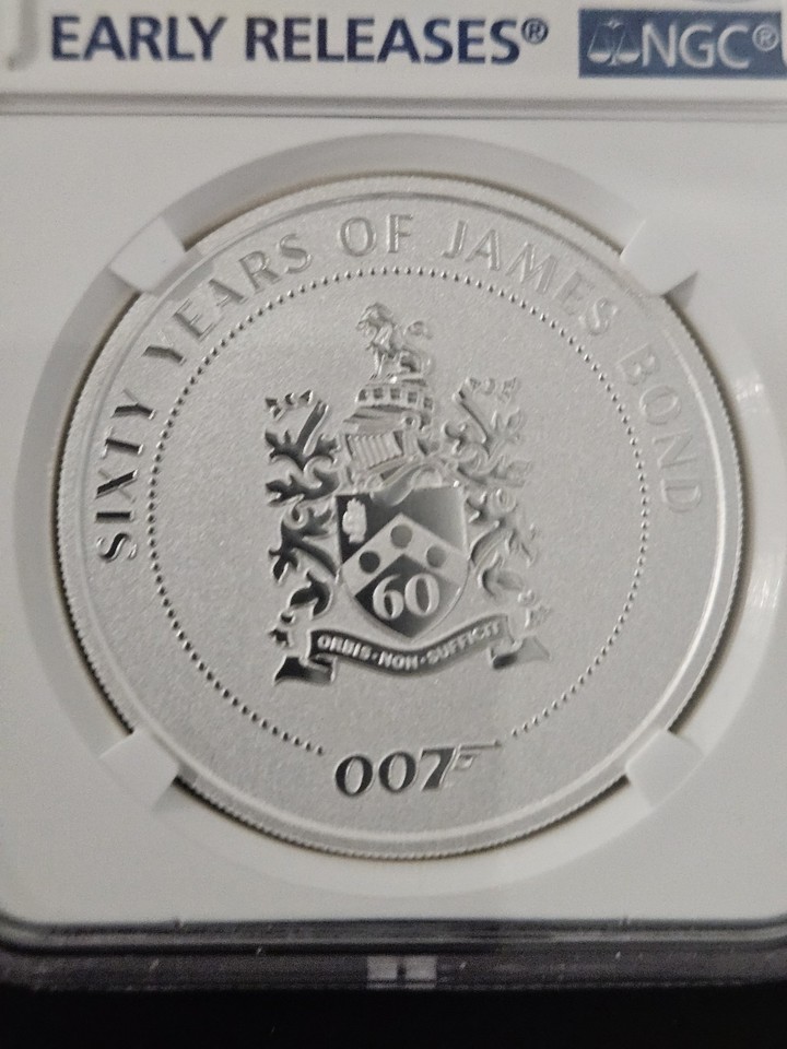 2022 Tuvalu 1oz Silver 60 Years James Bond Family Crest Coin NGC MS69 ...