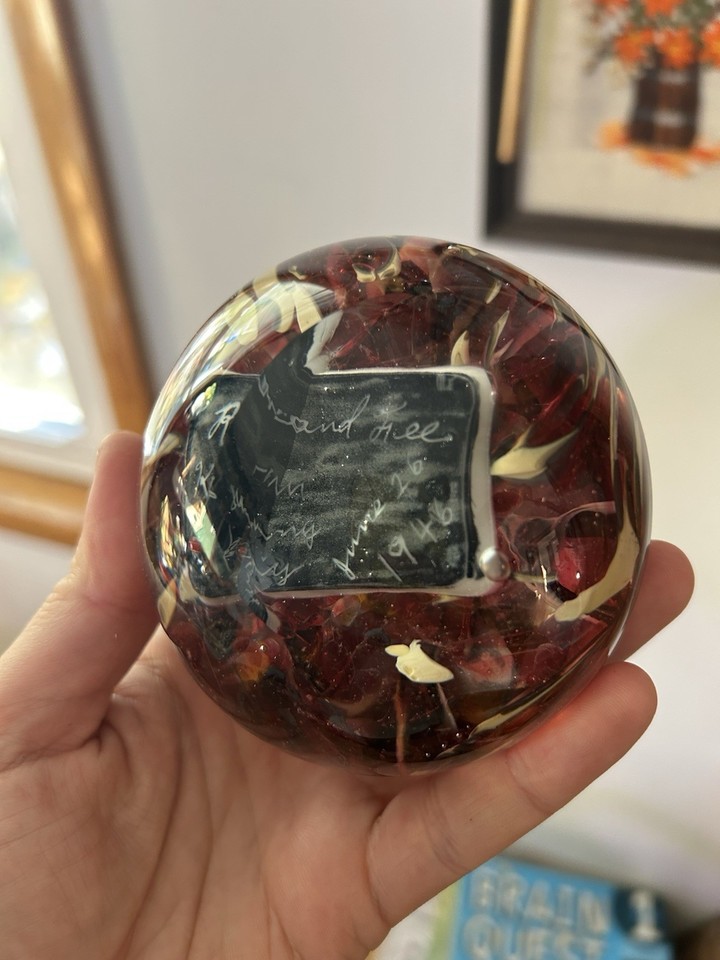 Heavy Large Glass Paperweight Vintage Stamped 1970 Royal | eBay