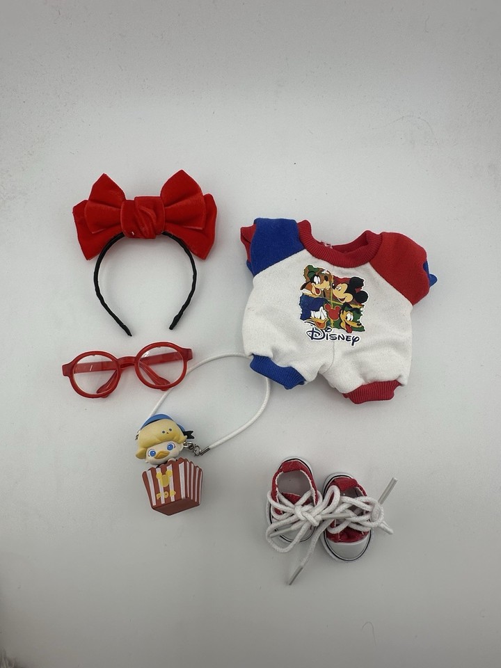 Labubu Clothes Outfit Disney Red Jumpsuit ️ Mini Donald Popcorn (No ...