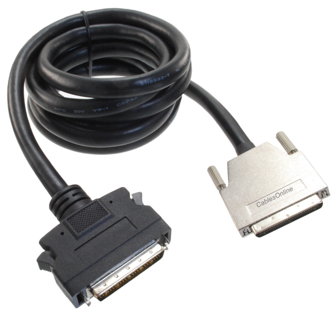 6ft VHDCI 0.8mm 68-Pin Male to SCSI-2 (HPDB50) Male SCSI Cable, SC-5206 ...