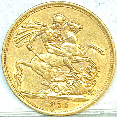 AUSTRALIA 1871 S GOLD SYDNEY SOVEREIGN , KEY DATE LOW MINT HIGH GRADE ...