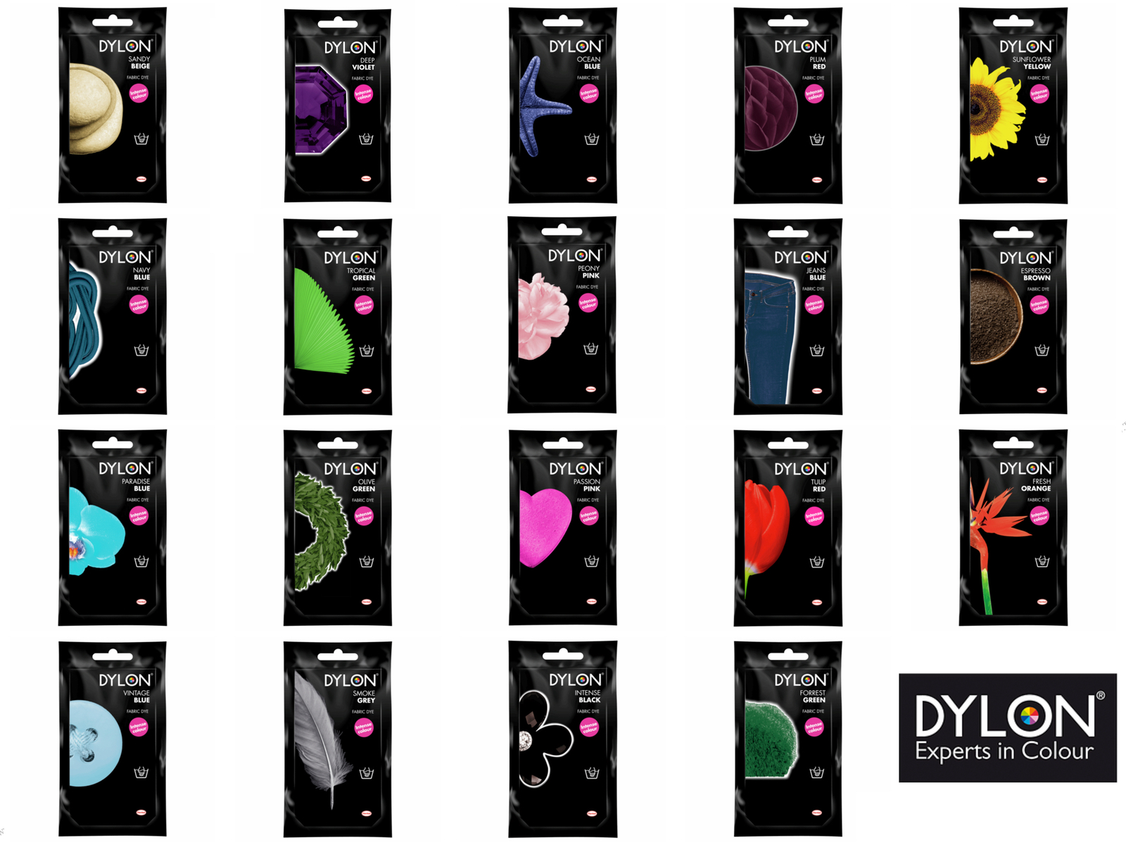 DYLON® 50g Hand Dye - Fabric Dye or Salt - All Colours - Clothes ...
