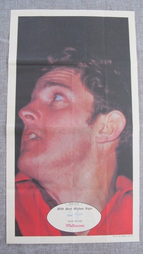RARE 1971 Scanlens VFL Footballer Poster Rod Payne - Melbourne. No.6 of ...