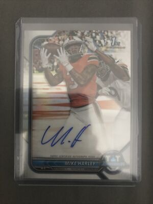 2021-22 Bowman University Chrome Prospect Mike Harley Jr #BCPA-MH Auto ...
