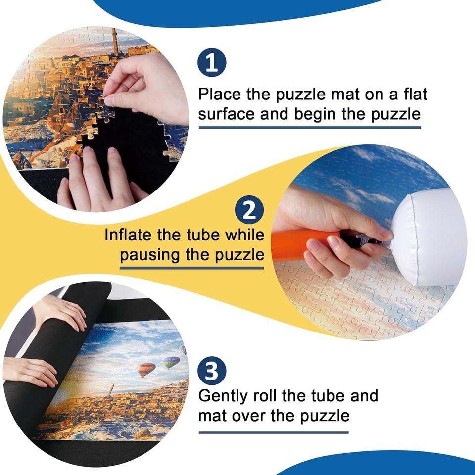 Jigsaw Puzzle Mat Roll Up Fits 2000 Pieces Felt Large Pad Storage Bag ...