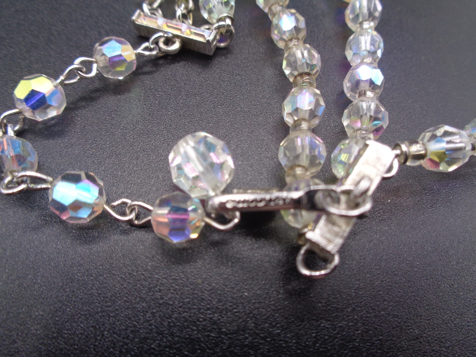 Vintage VENDOME 3 Strand Aurora Borealis CRYSTAL NECK… - Gem