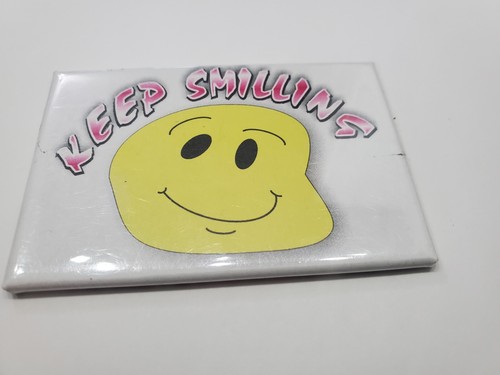 VINTAGE FRIDGE MAGNET KEEP SMILLING, SMILEY FACE | eBay