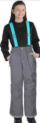 GERRY GIRLS PERFORMANCE SNOW PANTS WITH REMOVABLE SUSPENDERS (GRAY TEAL ...