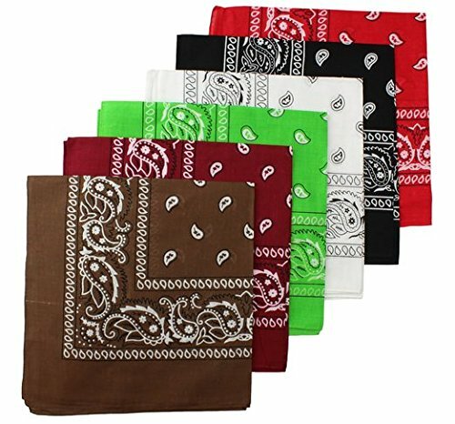 100% Cotton 1pcs, 6pcs or 12pcs Pack Bandanas Original Paisley Pattern ...