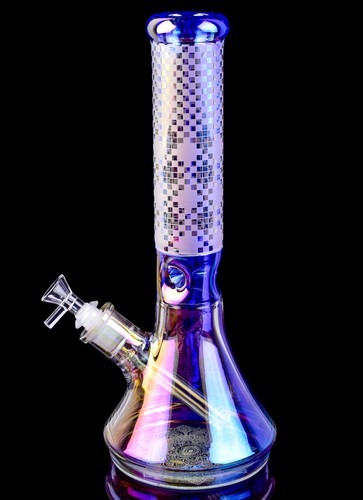 14" Inch THICK Iridescent Beaker BONG Glass COOL Water Pipe HEAVY GIRLY ...