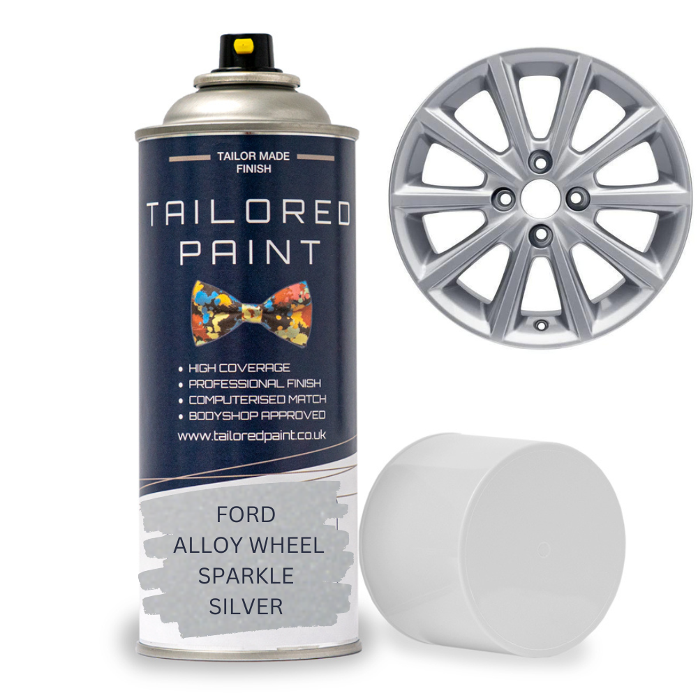 Aerosol Spray Paint Can FOR FORD Sparkle Silver Alloy Wheel Paint Curb ...