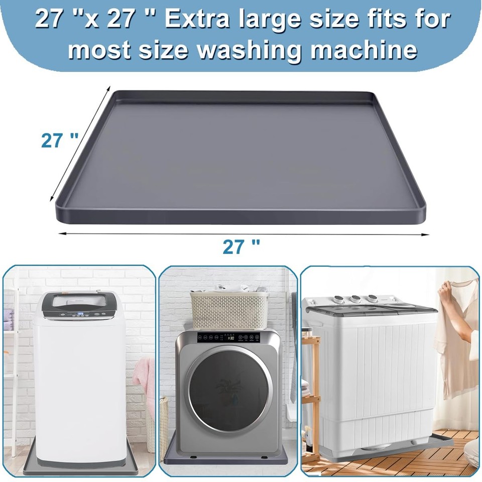Washing Machine Pan Washer Drain Pan Silicone Mat, Washer Tray Soft ...