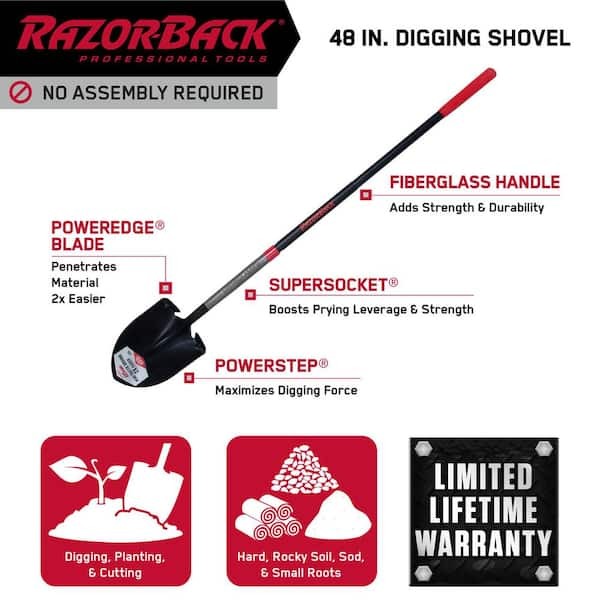 Razor-Back PowerEdge 48 in. Fiberglass Handle Super Socket Digging ...