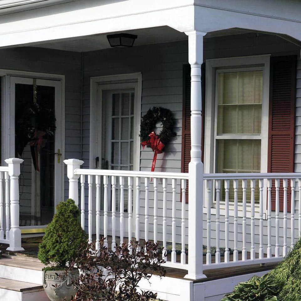 Veranda Williamsburg Rail Kit Vinyl White 6' x 36" Porch Patio without ...