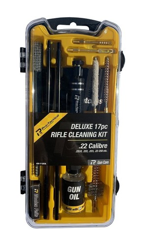 NEW 17pc Rifle Cleaning Kit .22LR .223 .222 .22-250 Gun Bronze Brush ...