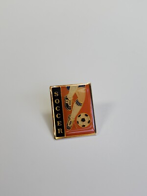 Soccer Lapel Pin Orange Background | eBay