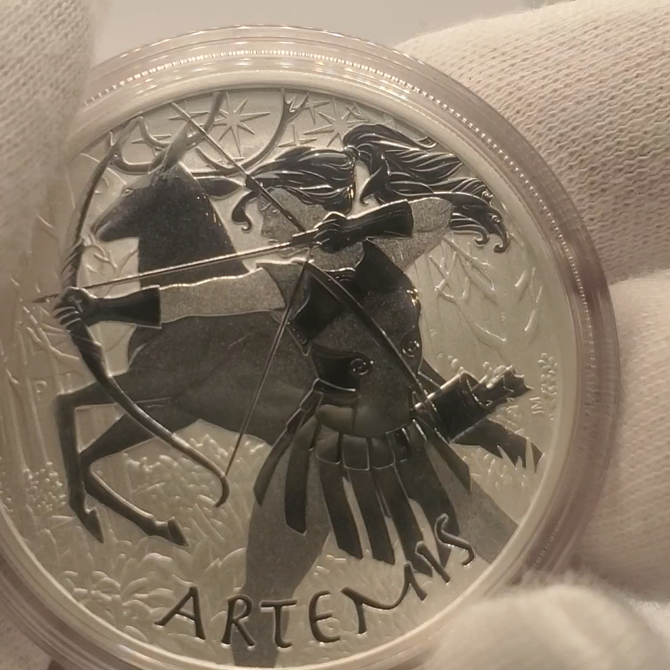 1 Oz .999 Fine Silver ARTEMIS Coin Greek "gods of Olympus" Tuvalu legal ...
