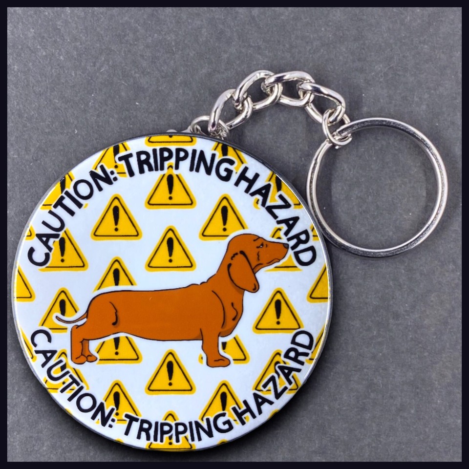 Dachshund Tripping Hazard Keychain Dog Key Ring Accessories Handmade ...