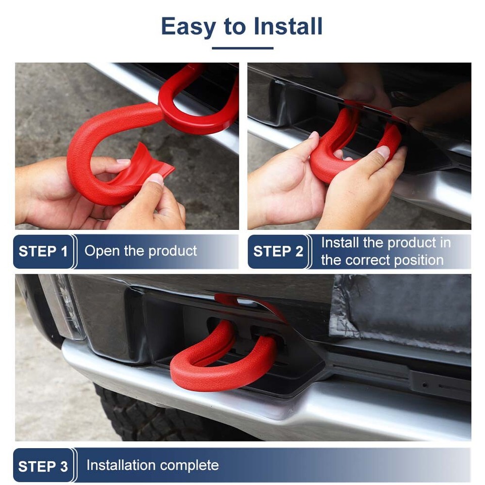TPE Red Front Bumper Tow Hook Trailer Cover Trim For Chevy Silverado ...