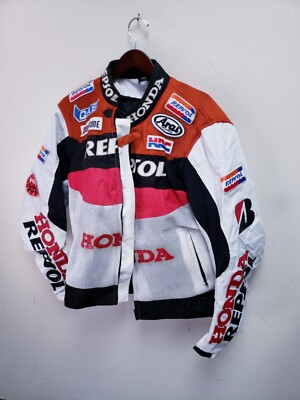HONDA REPSOL JACKET MOTORBIKE MOTORCYCLE COWHIDE LEATHER BIKERS RACING ...