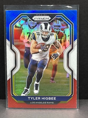 2020 Prizm Red White Blue 274 Tyler Higbee Los Angeles Rams football ...