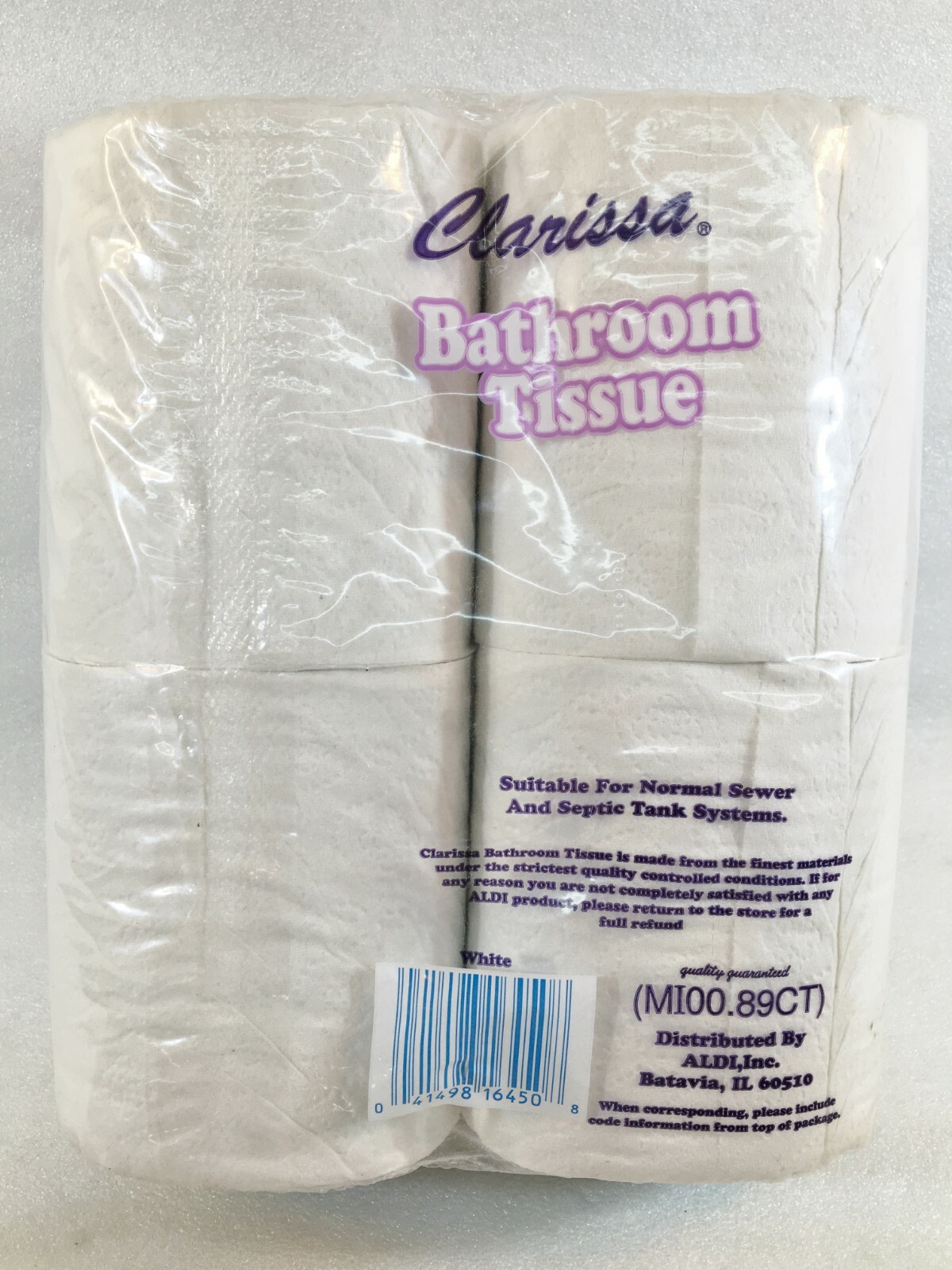 Clarissa Bathroom Tissue Toilet Paper 4 Roll Pack Bath Tissue Old Stock ...