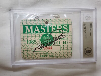 Bernhard Langer Signed 1985 Masters Augusta Golf Club Badge Autograghed ...