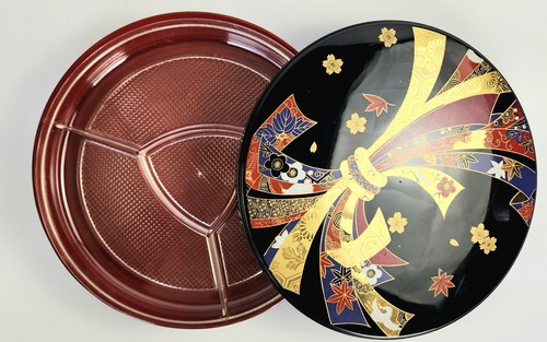 Vintage - 10" Diameter - Lacquerware Japanese Divided Dish | eBay