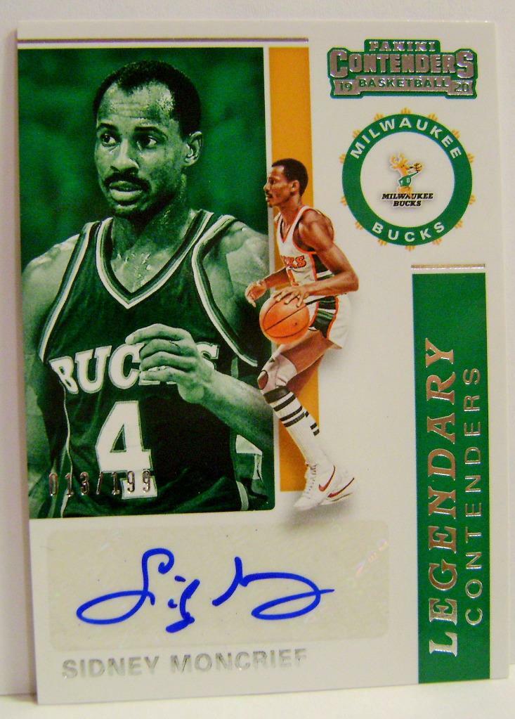 SIDNEY MONCRIEF /199 AUTO PANINI LEGENDARY CONTENDERS BASKETBALL 2019 ...