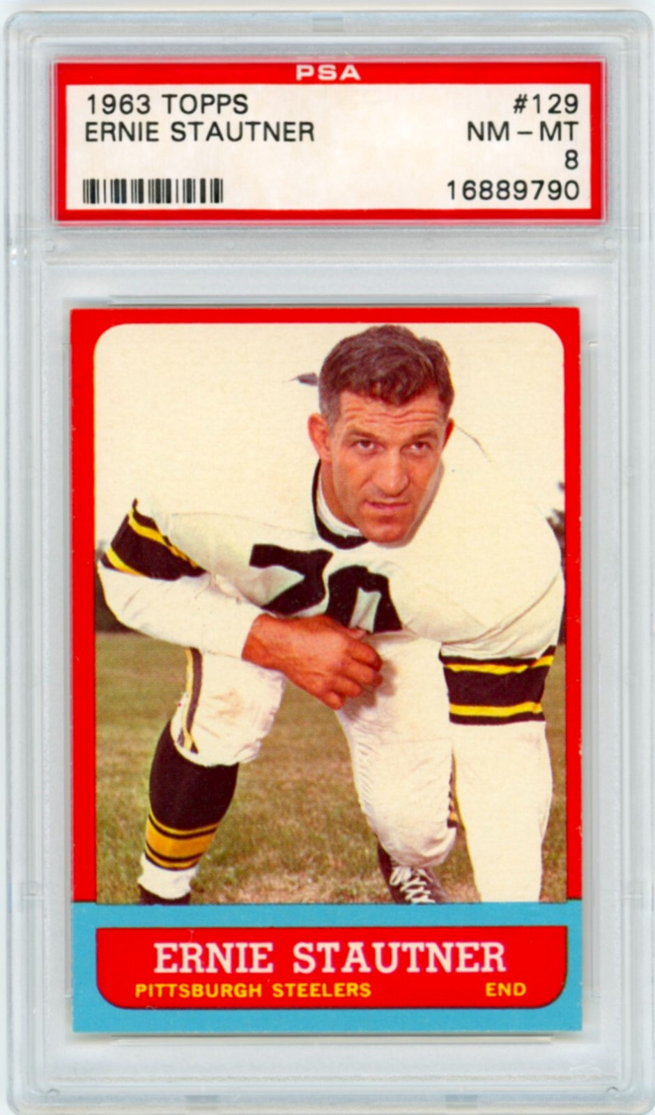 1963 TOPPS FOOTBALL #129 Ernie Stautner STEELERS PSA 8 NM-MT Short ...