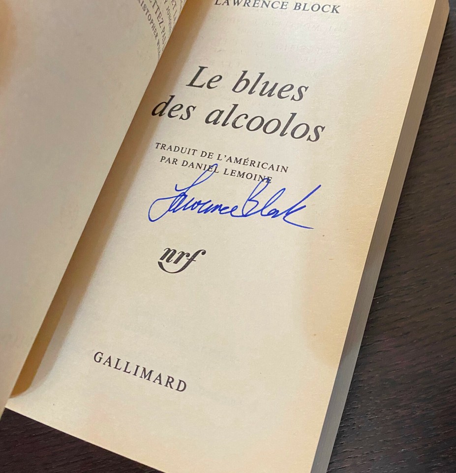 Lawrence BLOCK -- When The Sacred Ginmill Closes -- 1987 SIGNED French ...