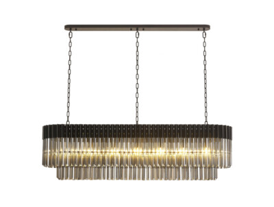 Visconte Cascata Ceiling Pendant 2 Tier 7 Light With Glass Rods Shade ...