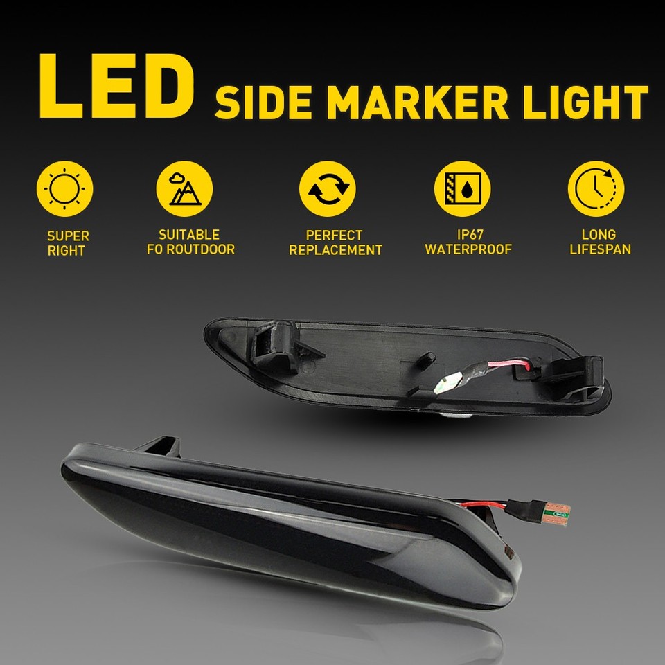 Amber LED Smoke Marker Front Side Light Fit 2011-2016 Mini Cooper ...
