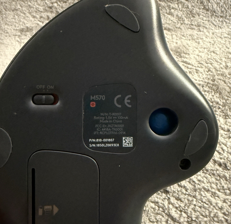 Logitech M570 Wireless Trackball Mouse W/ Receiver Dongle - Tested | eBay