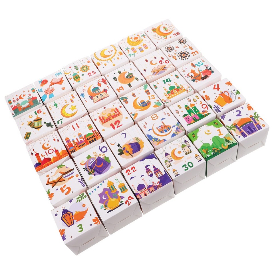 Eid Mubarak Count down Boxes Diy Ramadan Party Supplies Advent Calendar ...