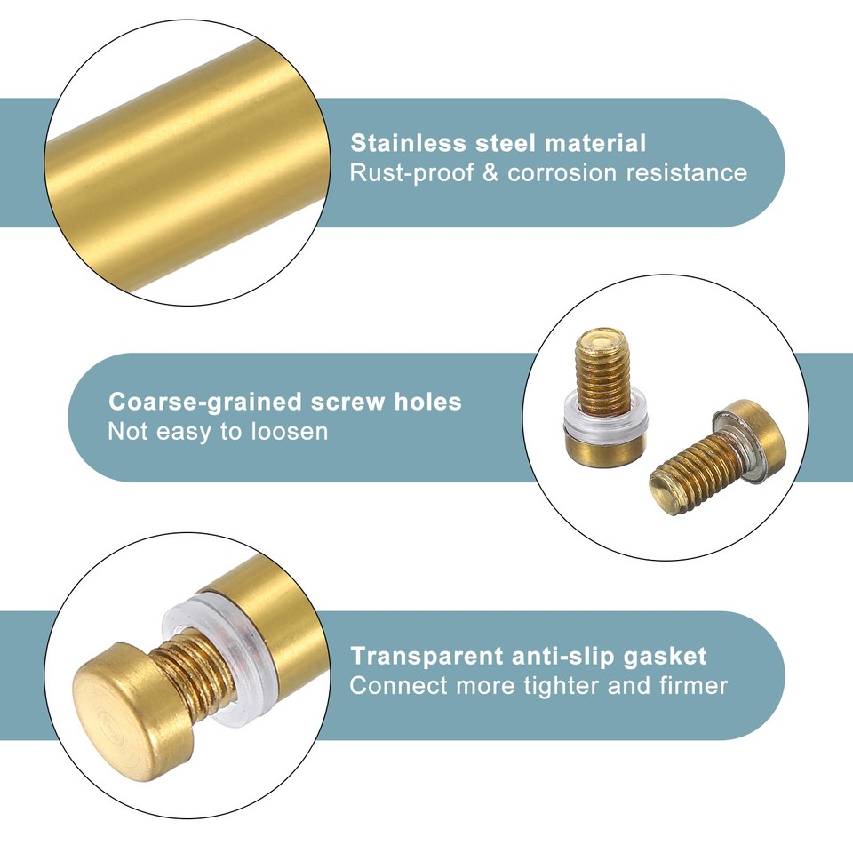 4Pcs Sign Standoff Screw, 1/2"x2.76" Stainless Steel Advertising Screw ...