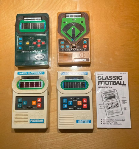 Lot of 4 Mattel Classic Football and Baseball Electronic Handheld - All ...