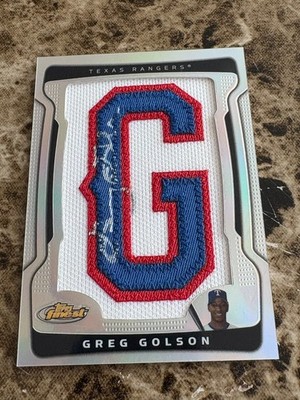 GREG GOLSON 2009 Topps Finest Refractor Autograph Letter Patch Rangers ...