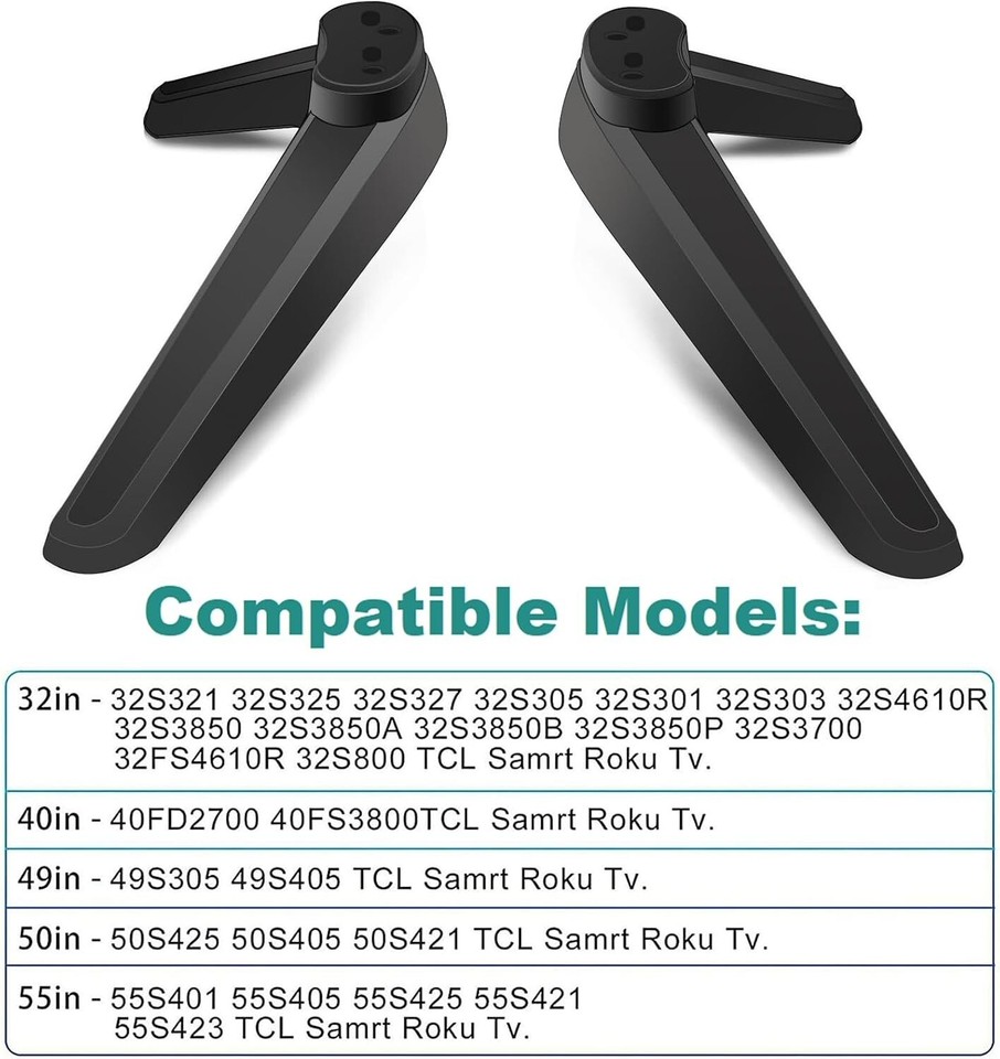 TV Legs for TCL Roku TV Stand Legs for TCL TV Replacement Legs 32 40 43 ...