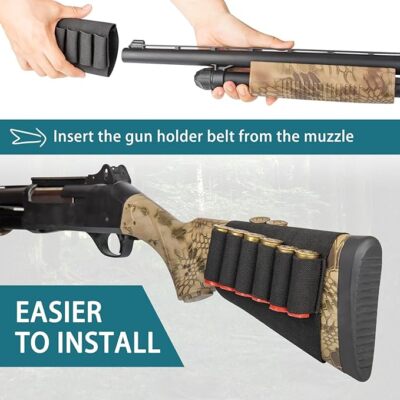 Tactical 8 Round Shotgun Shell Holder Buttstock Holder for 12/20 Ga ...