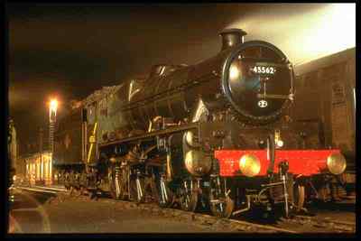 metal sign steam trains 182046 no 45562 is idle in the small hours at ...