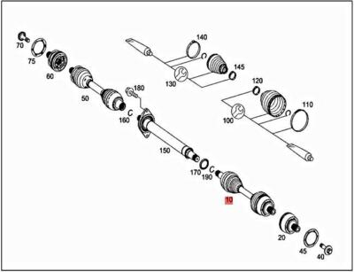 Genuine MERCEDES BBDC W242 C117 W176 X117 Side shaft 2463301801 | eBay