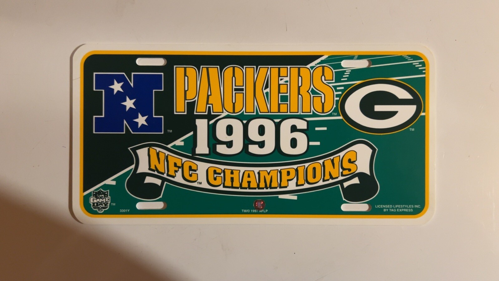 Green Bay Packers 1996 NFC Champions Plastic License Plate | eBay