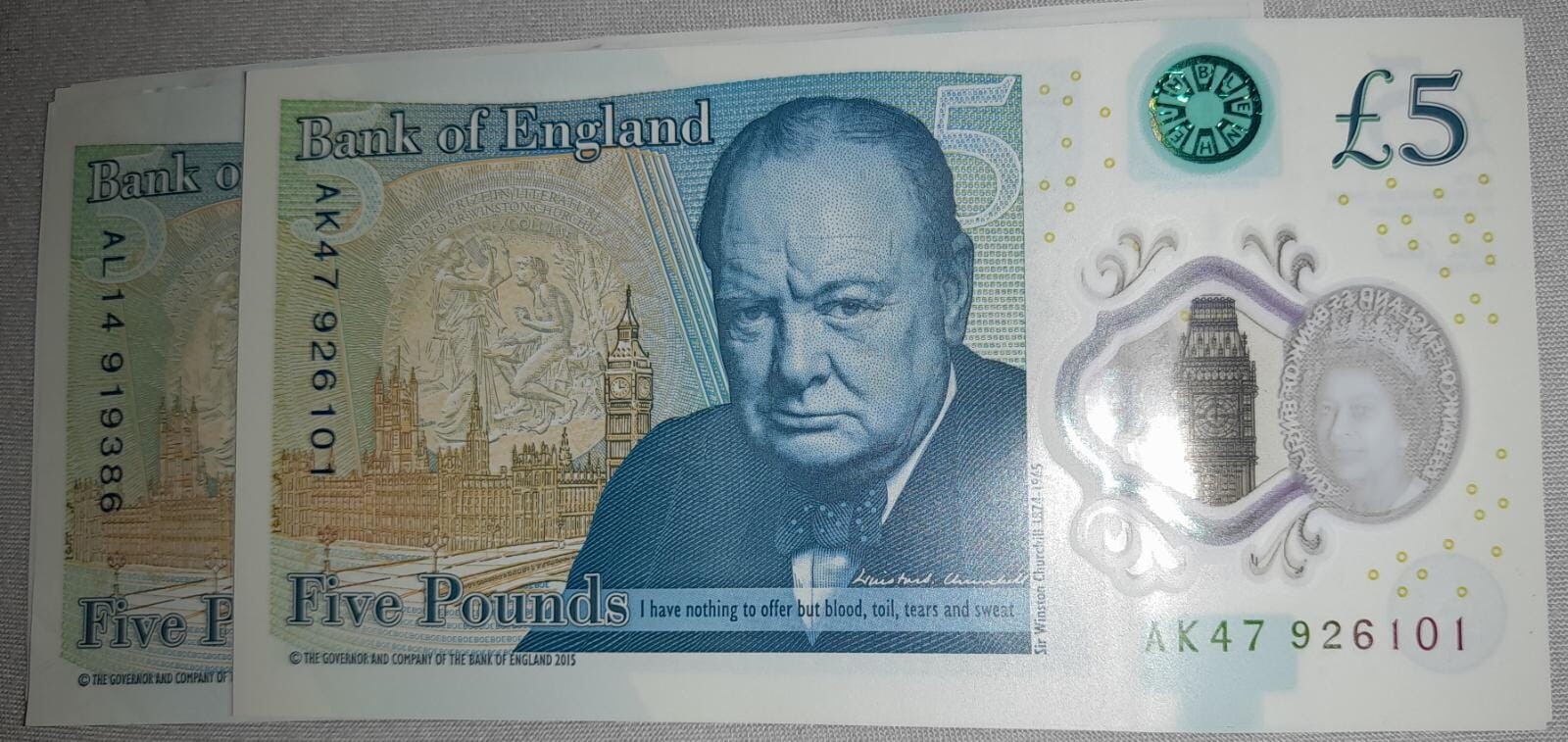 AK47 £5 Note Genuine Banknote GBP Five Pound Real Note low 0 Serial ...