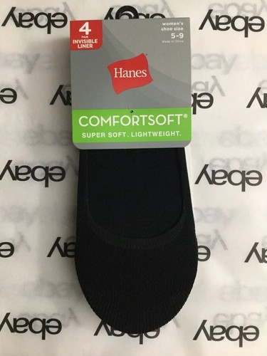 NEW Hanes 4-pairs Women’s Invisible Liners Super Soft Lightweight Sz 5 ...